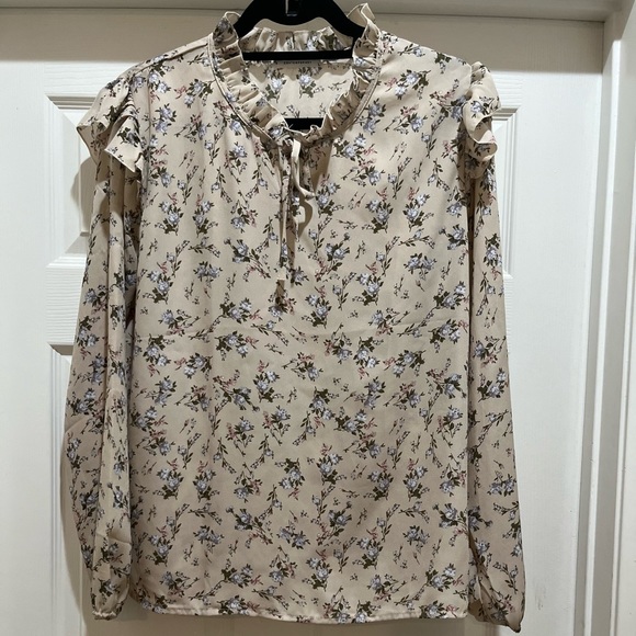 Jon & Anna | Tops | Jon Anna Womens Large Long Sleeve Floral Blouse Top ...